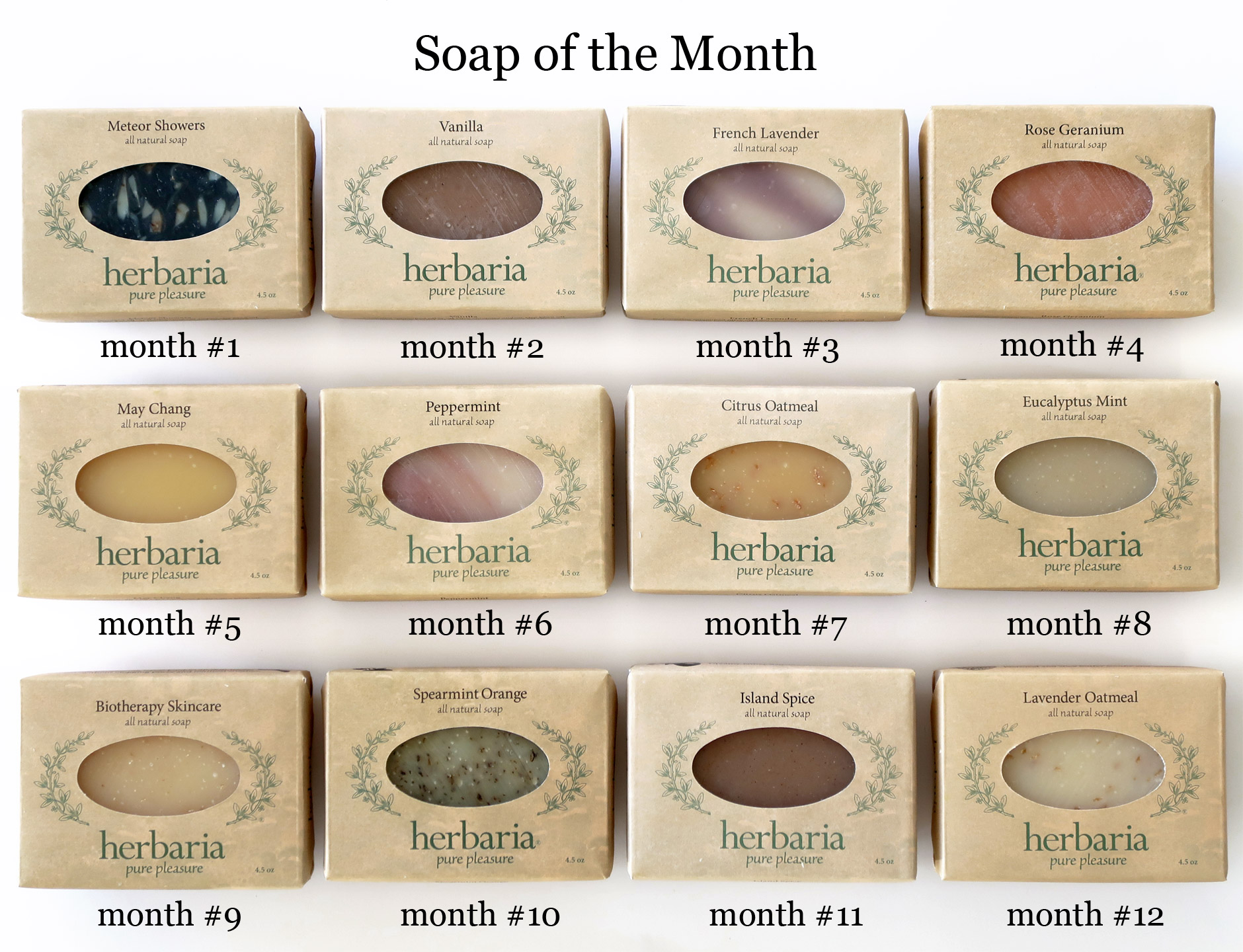 All natural handmade soap-of-the-month clubs gift sets by Herbaria